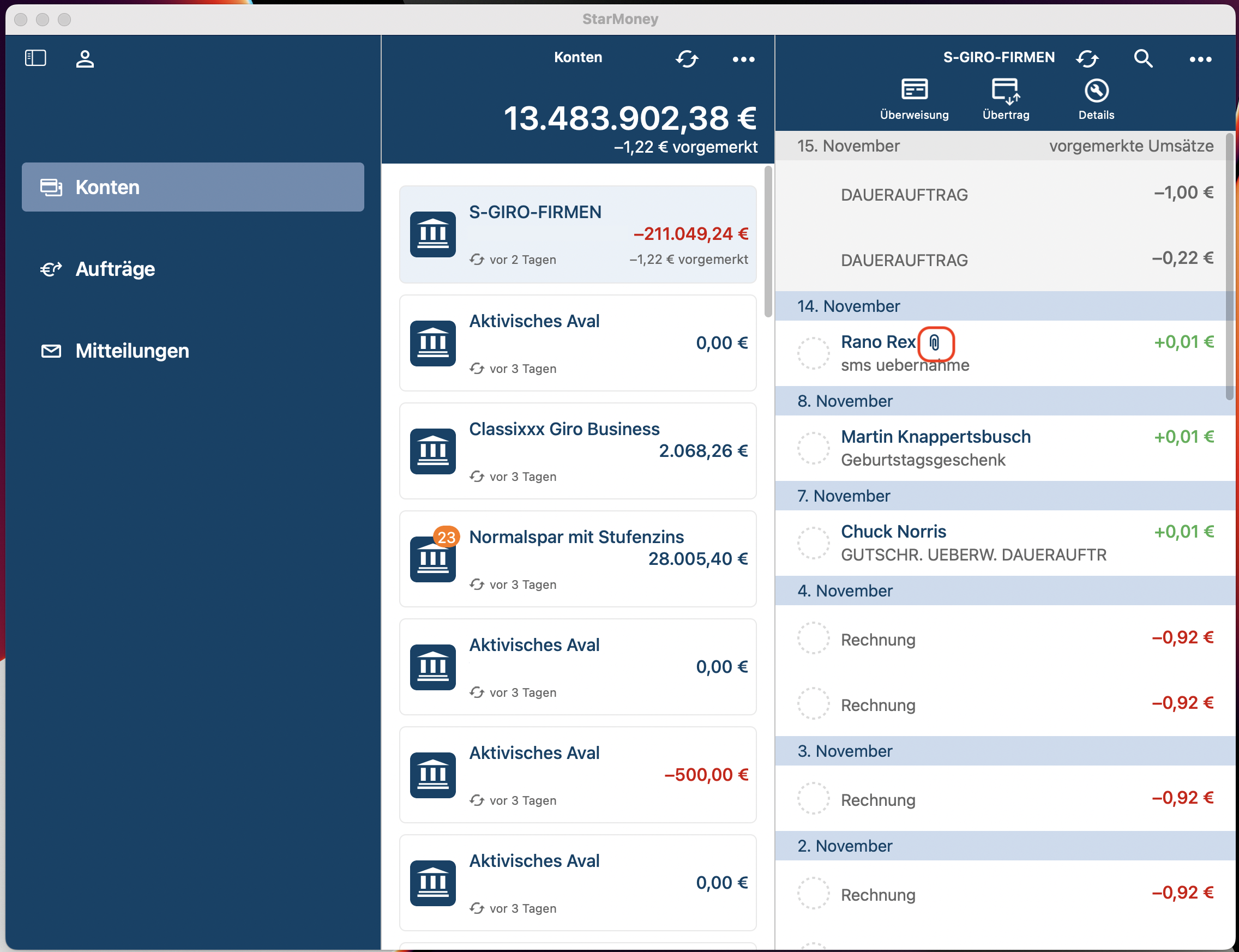 Umsatzdetails – StarMoney Hilfe-Center