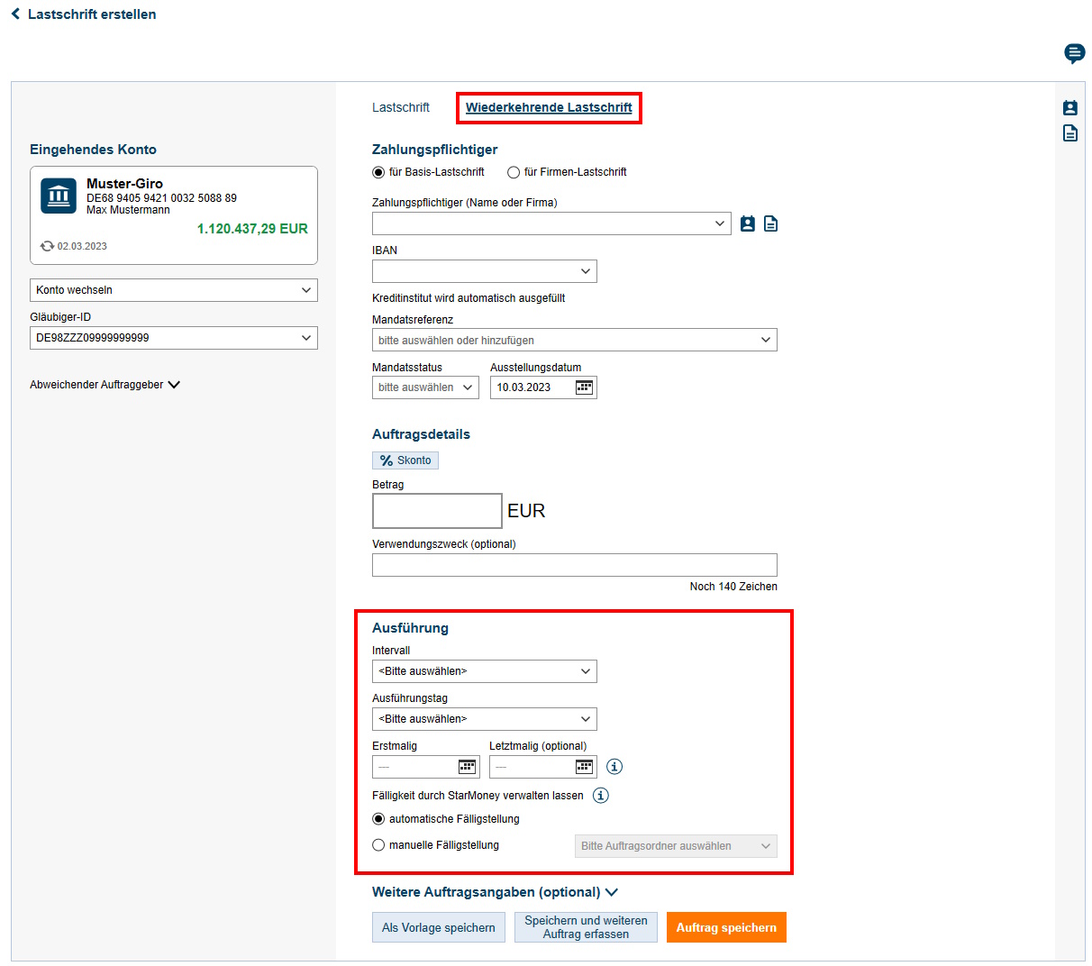 Die SEPA-Lastschrift in StarMoney Business 11 – StarMoney Hilfe-Center